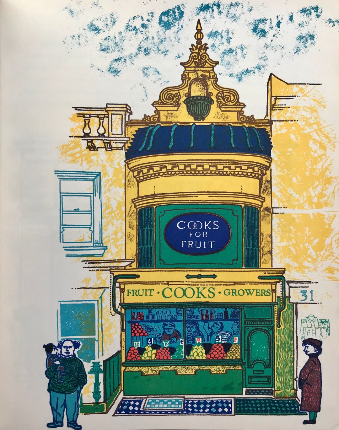 1959 JOHN GRIFFITHS LITHOGRAPH Shop Front Cooks for Fruit Brighton ...