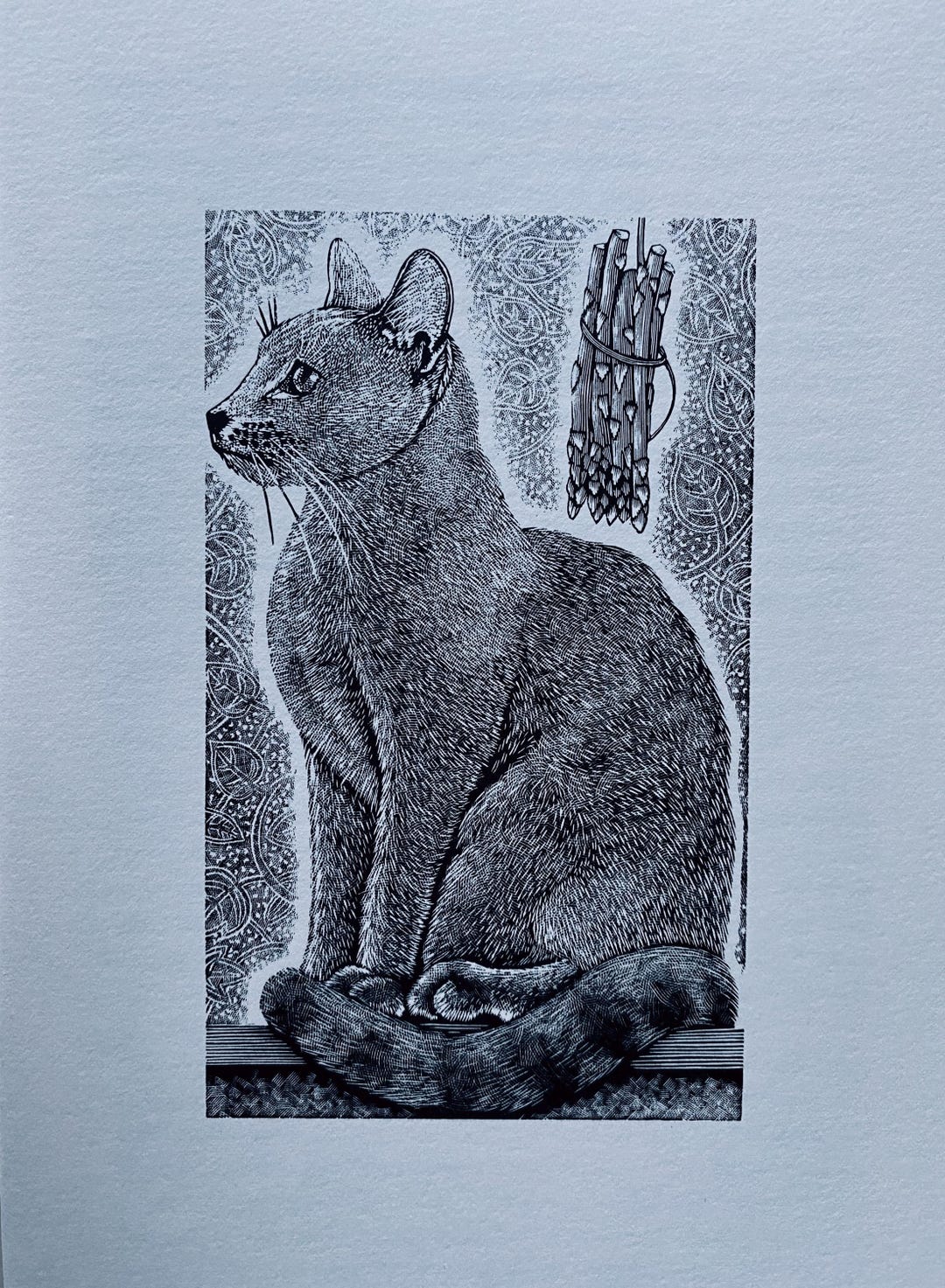 2015 RUSSIAN BLUE CAT Archangel Engraving by Chris Daunt. Printed by ...