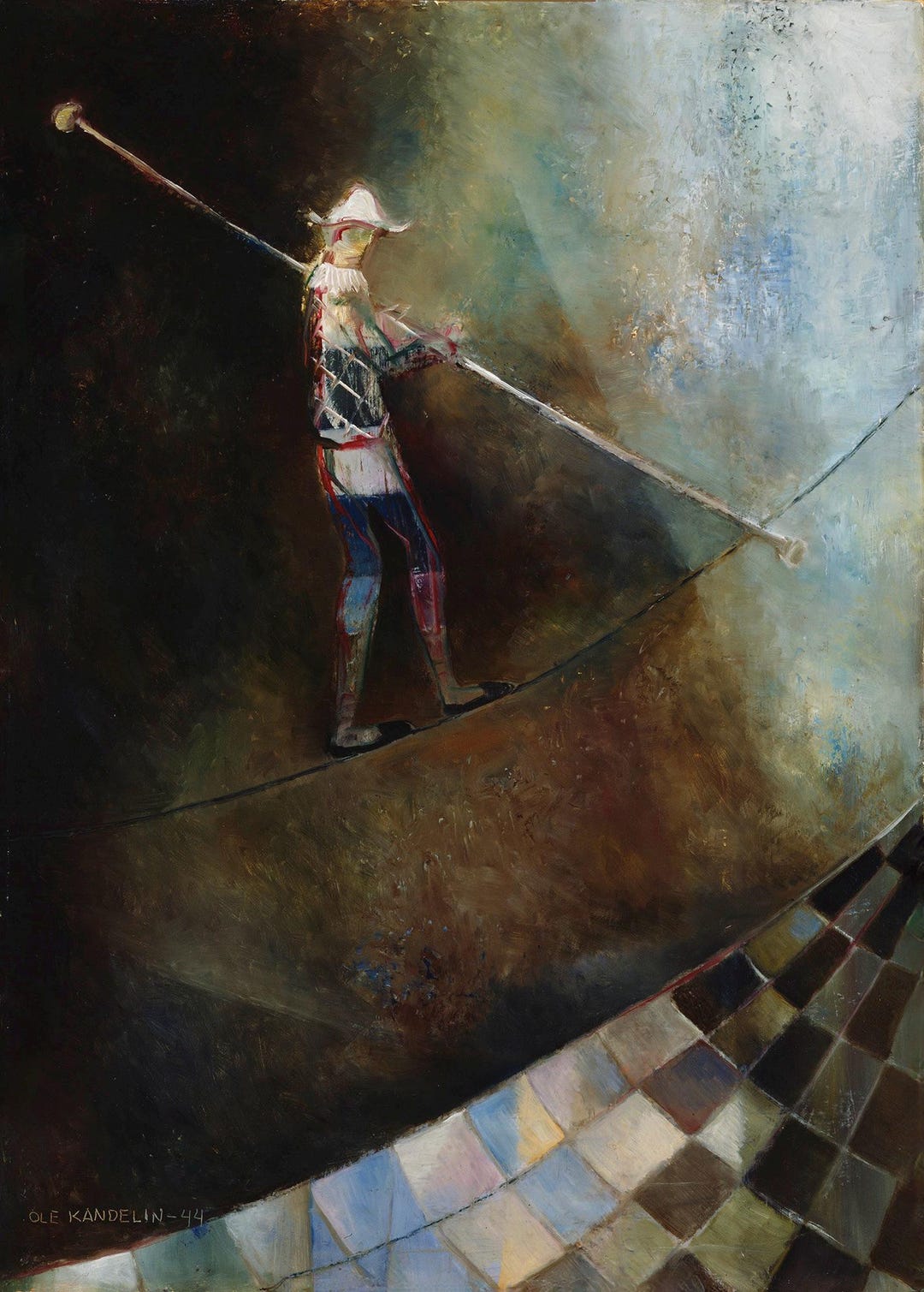 OLE KANDELIN. 'the Rope-dancer"(1944). Circus. Printed on Handmade ...