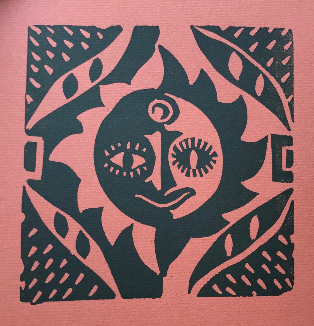 PEGGY ANGUS Linocut of Wallpaper Design Printed From Original Lino. Art ...