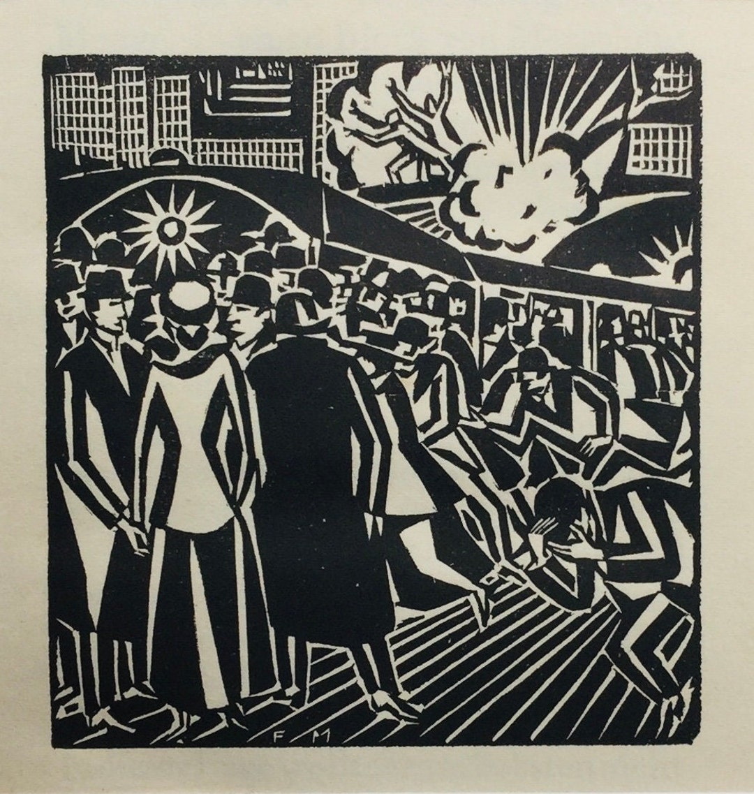 1921 FRANS MASEREEL (1889-1972) Wood Engraving for 'peter Und Lutz ...