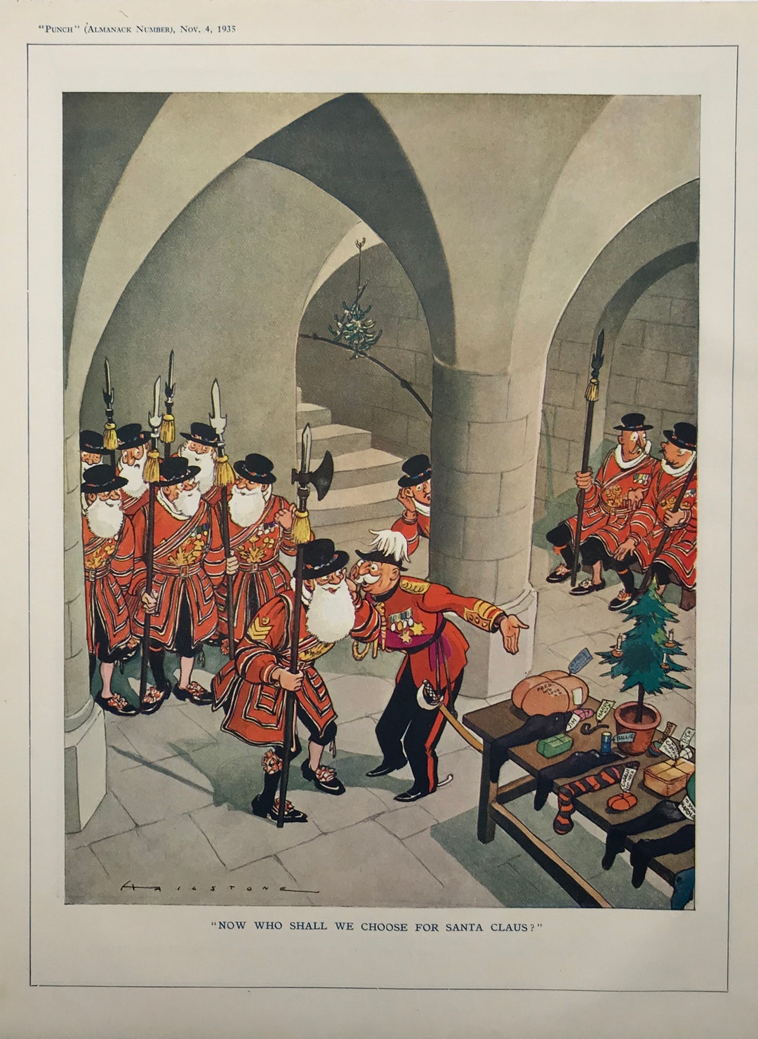 1935 H.W.HAILSTONE Colour Illustration for Punch Magazine - Etsy