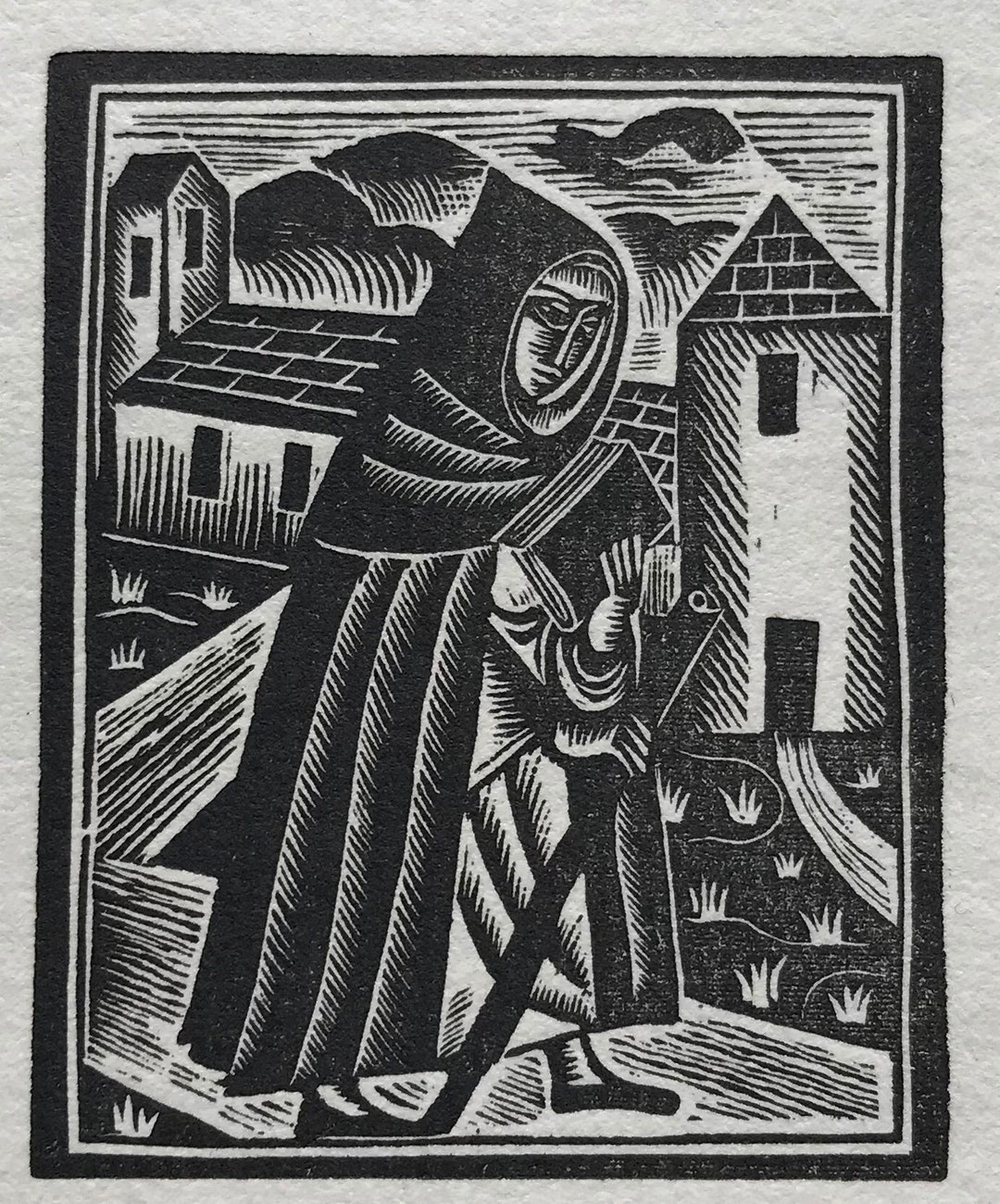 1935 ERIC GILL Wood Engraving. Frontispiece. S.dominic's Press Sheet ...