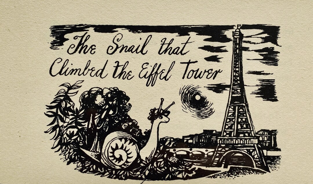 1947 JOHN MINTON Illustration for 'the Snail That Climbed the Eiffel ...