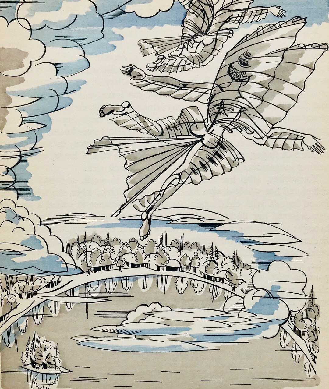 1928 EDWARD BAWDEN Hand-coloured 'the Life and Adventures of Peter ...