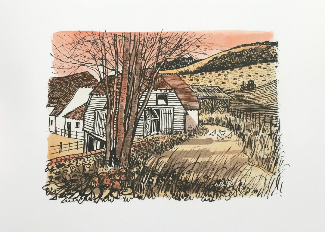 ROBERT TAVENER SUSSEX 'glyndebourne Estate Farm' Hand-coloured Limited ...