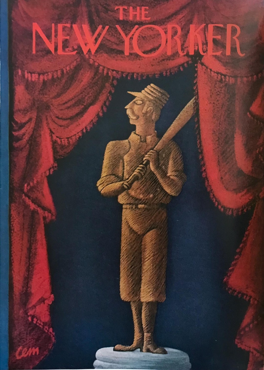 1955 CHARLES E.MARTIN LITHOGRAPH Baseball for the New Yorker. Sheet ...