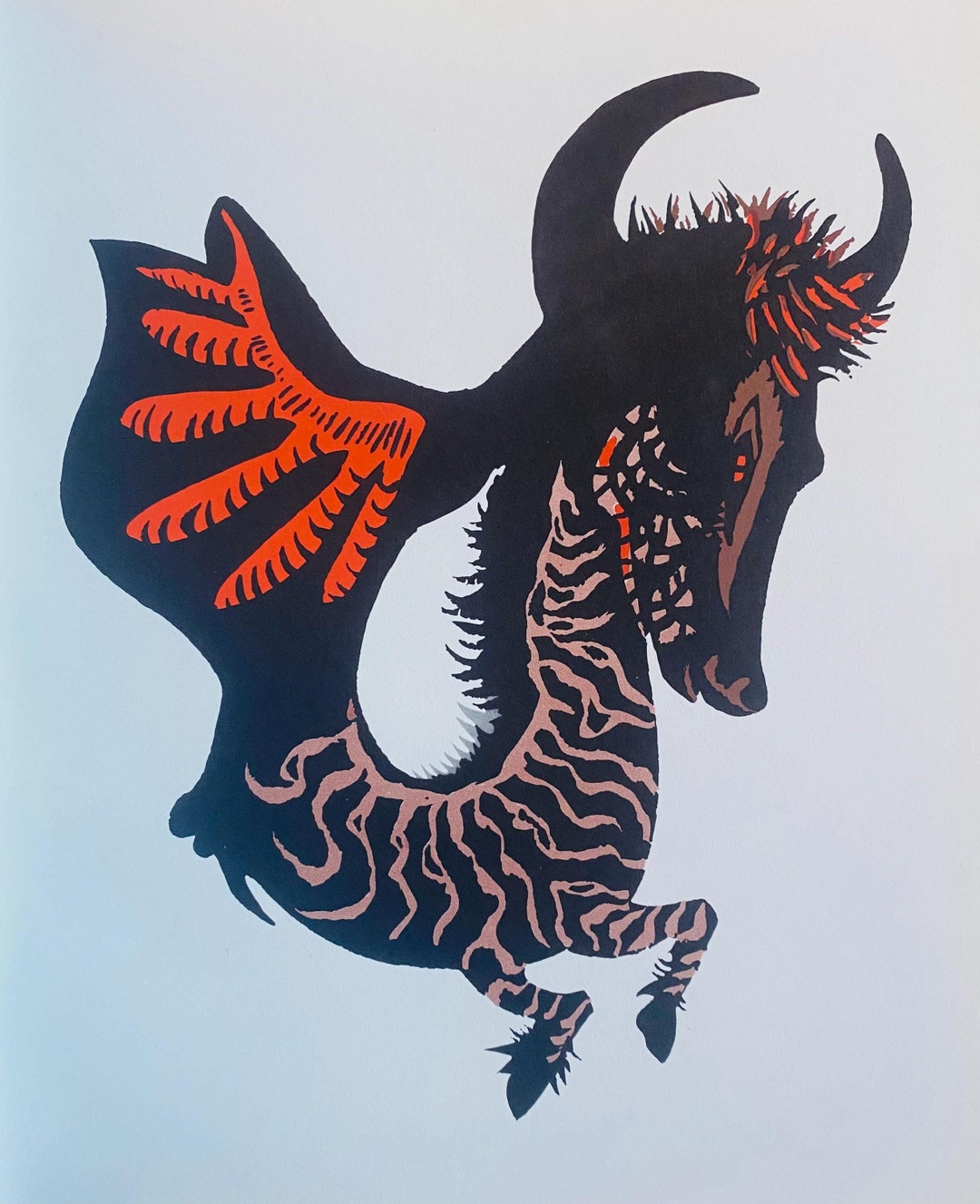 1958 JEAN LURÇAT LITHOGRAPH 'taurillon Zébré' From Fables of Fontaine ...