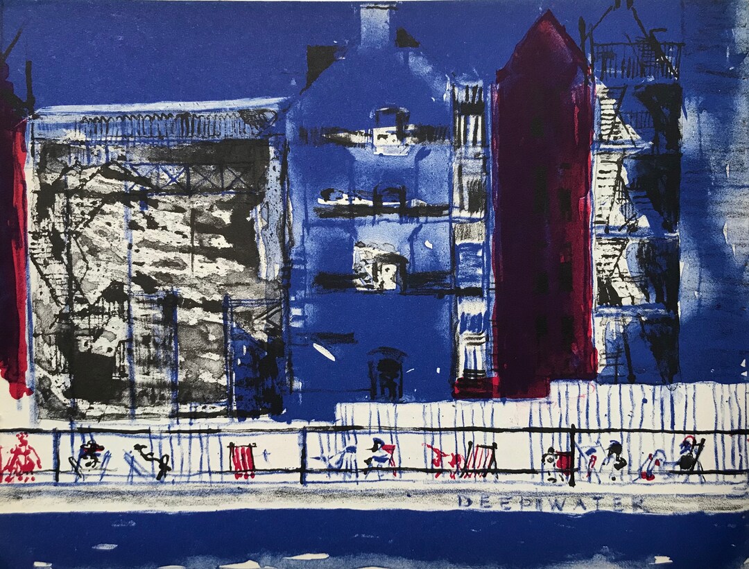1954 CHARLES De VIC CAREY Lithograph 'deepwater' From Anthony Atkinson ...