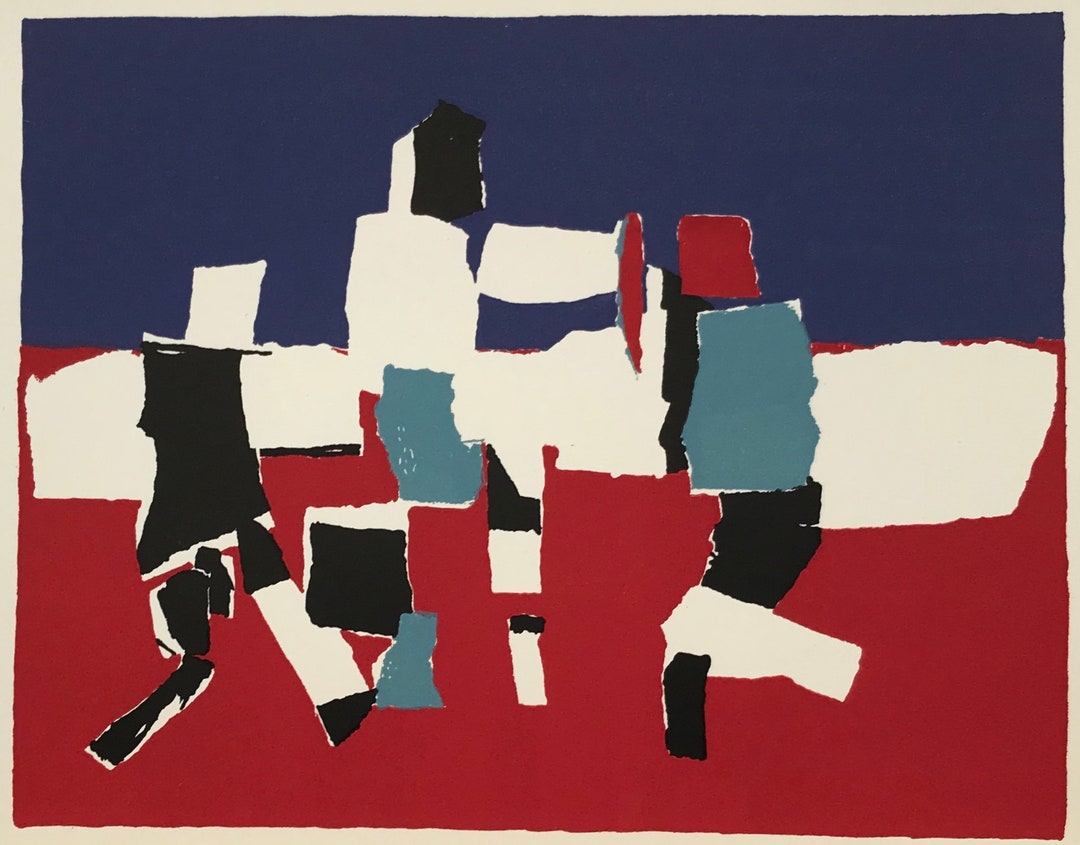 1953 Nicholas de Staël CURWEN PRESS 'Die Spieler'. Fußball. Fußball. WM ...