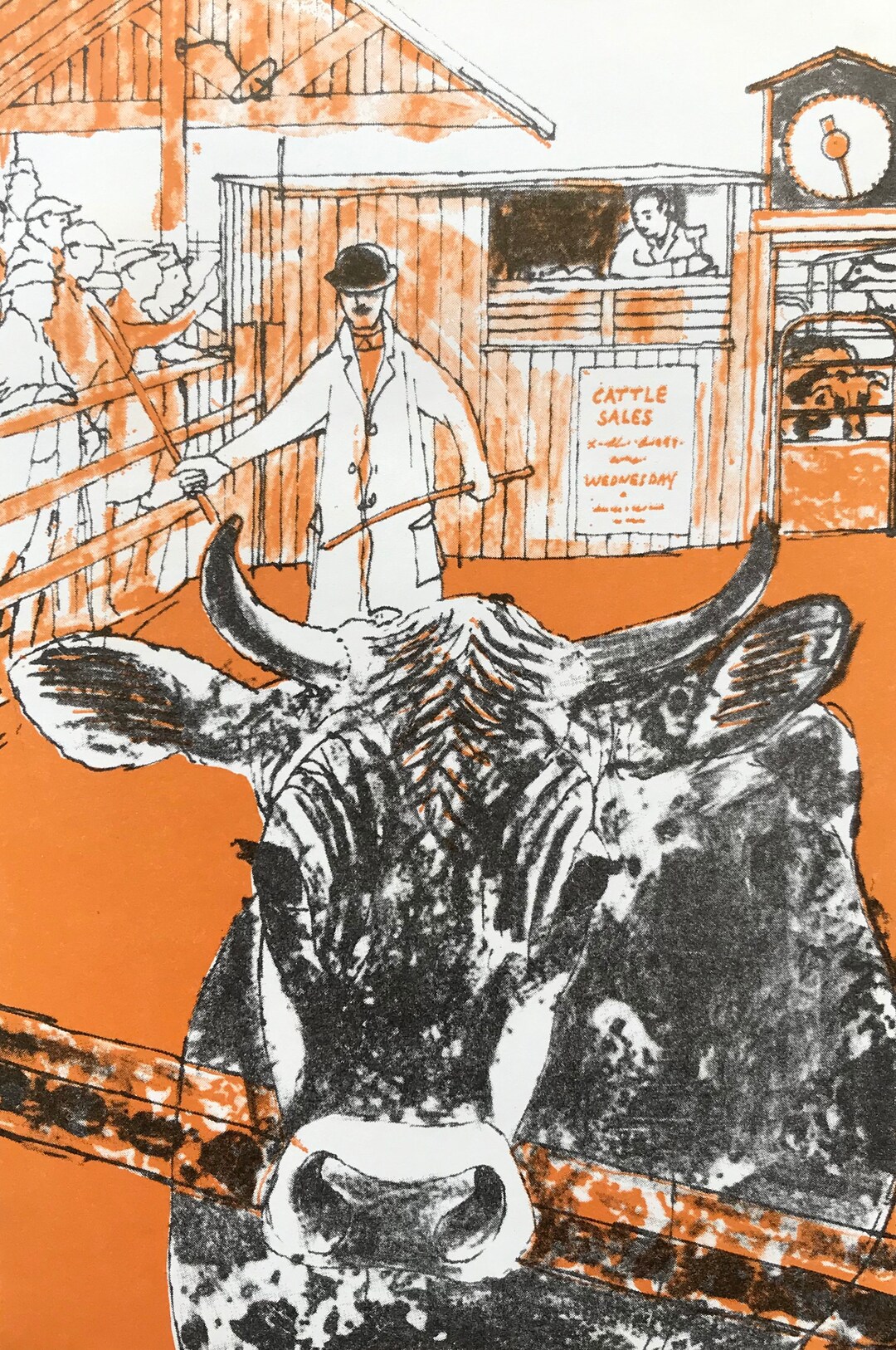 1969 Walter Hoyle Illustration for Women's Institute Recipe Book Cattle ...