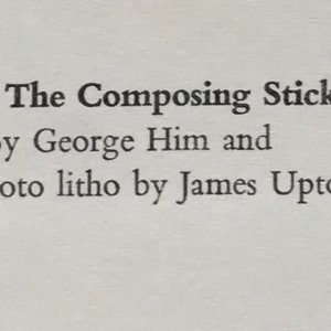 1957 George HIM Lithograph. Cover Image the Composing Stick, James ...
