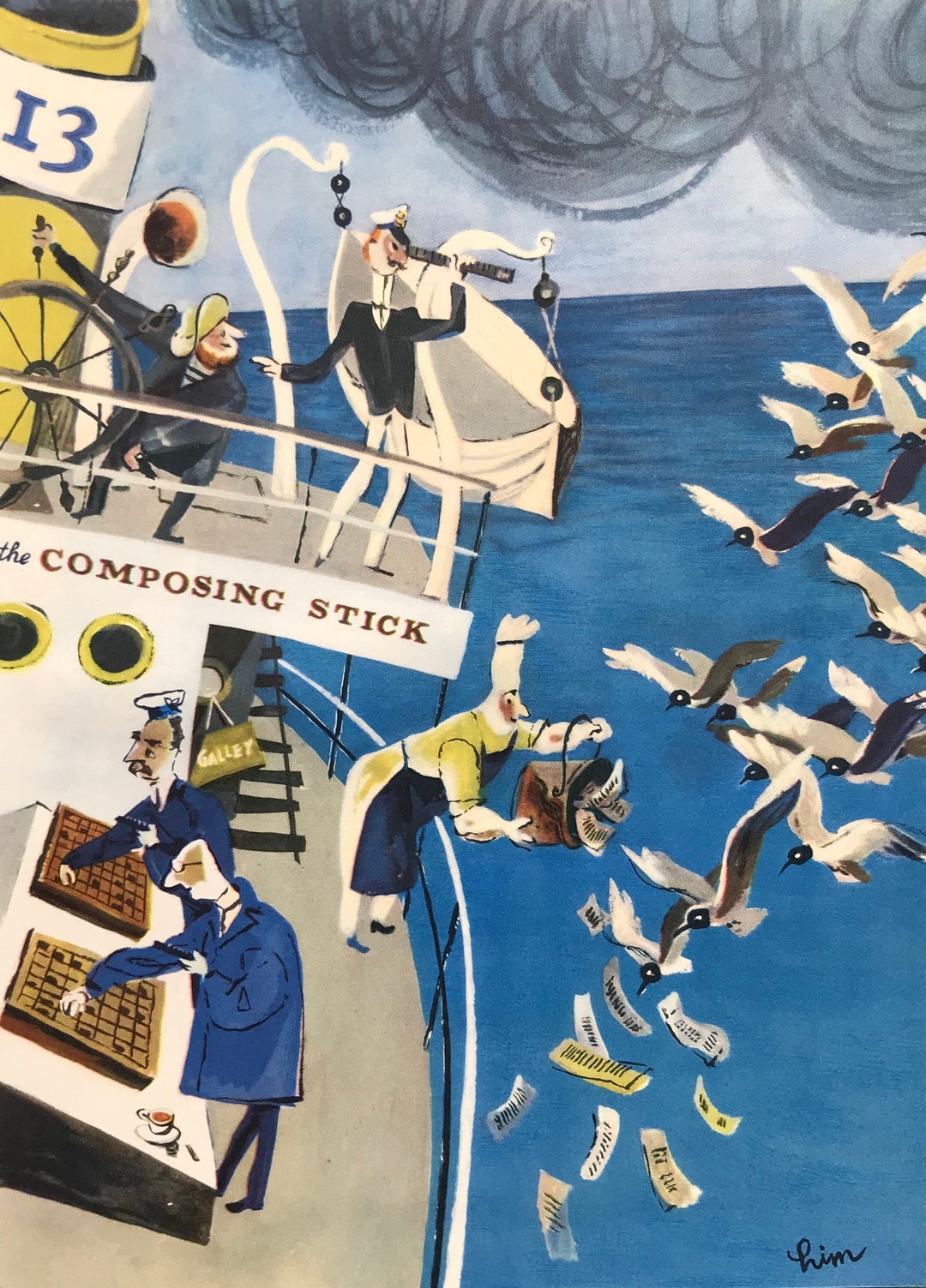 1957 George HIM Lithograph. Cover Image the Composing Stick, James ...