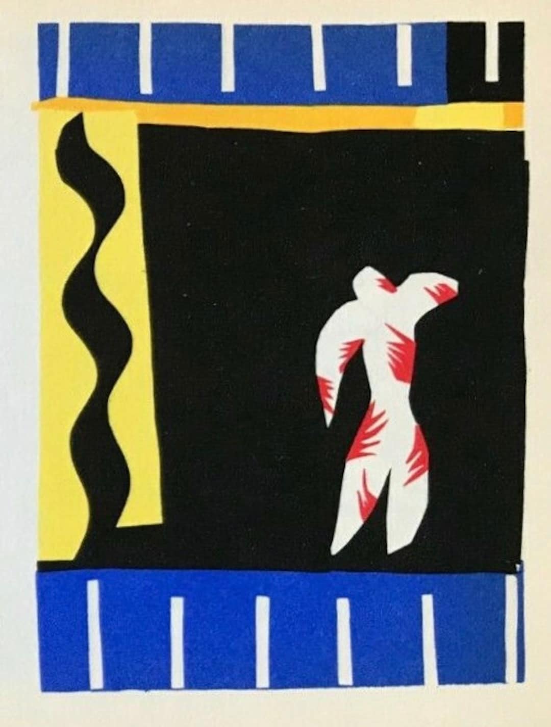 1957 HENRI MATISSE Lithograph 'the Clown' Jazz Acrobat Circus Collage ...