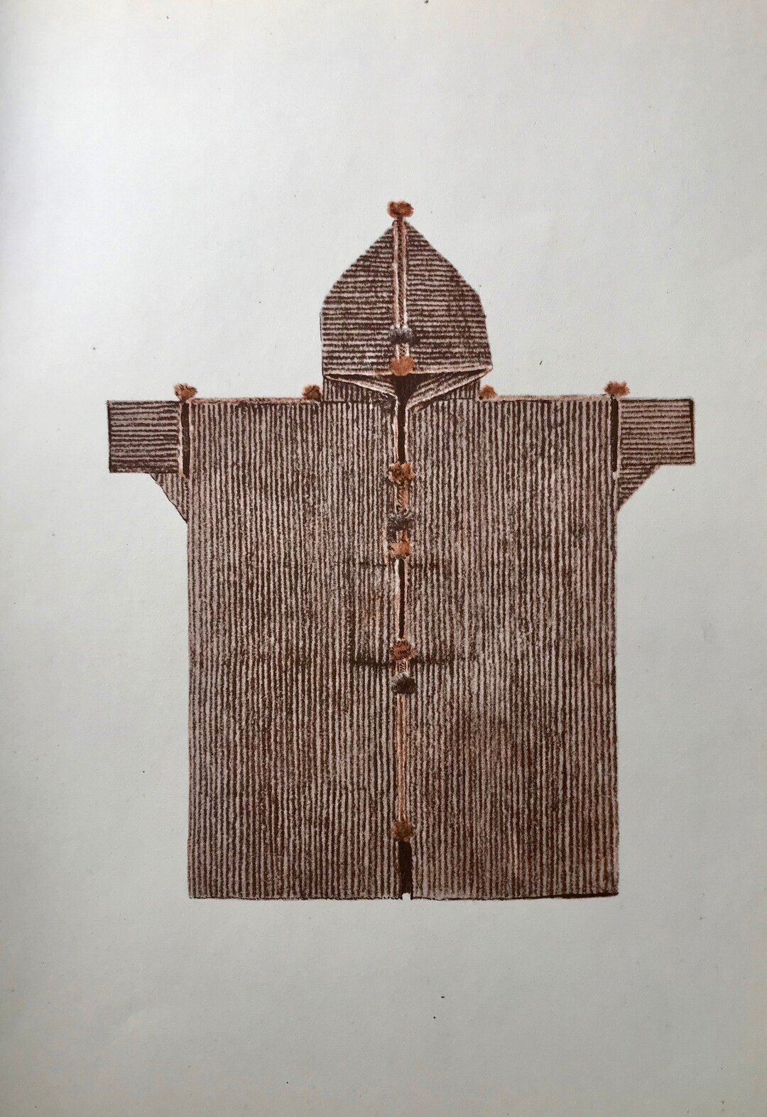 1923 MAX TILKE LITHOGRAPHED Plate of Moroccan Djellaba Djellabia North ...