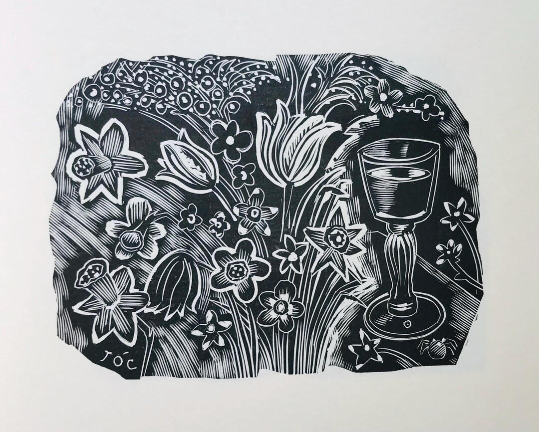 John O'connor 'spring Flowers & Wine' Original Woodcut Engraving ...