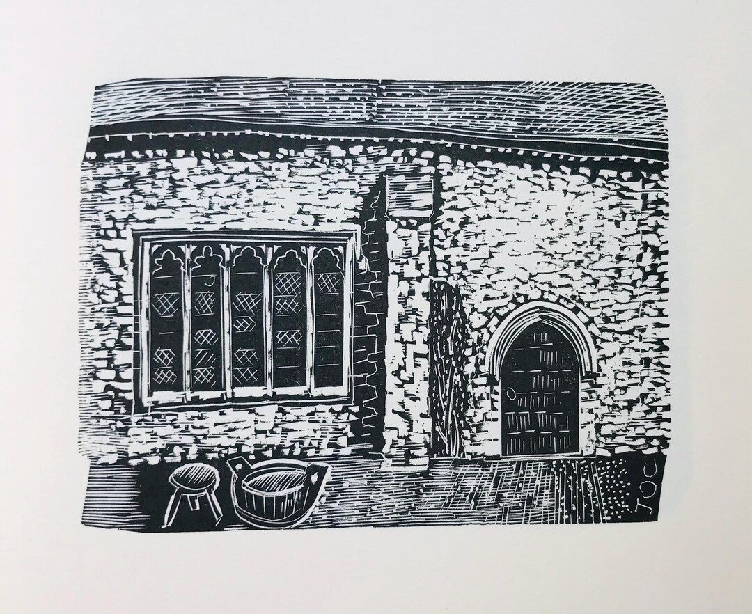 John O'connor 'IGHTHAM MOAT' KENT Woodcut Engraving Original Woodcut ...