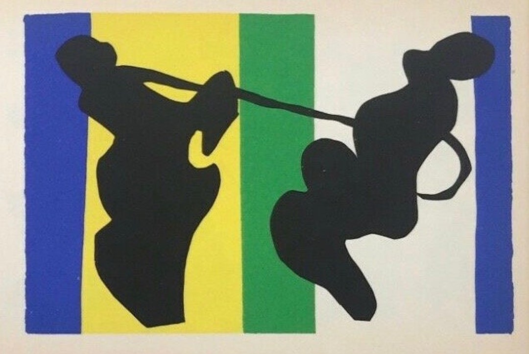 1957 HENRI MATISSE Lithograph 'the Cowboy' Jazz Acrobat Collage Cutouts ...