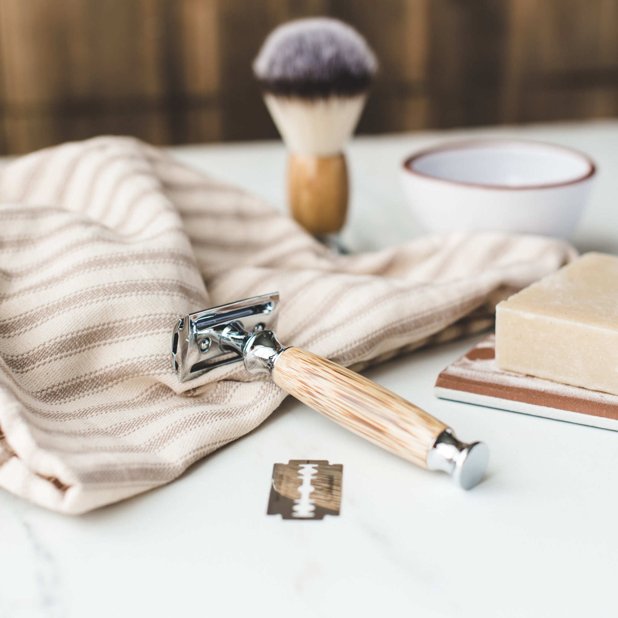 Bamboo Safety Razor Shaving Kit With Shaving Soap Blades - Etsy UK