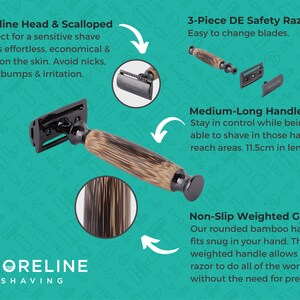 Bamboo Safety Razor Shaving Kit - With Shaving Soap, Blades, Travel Bag ...