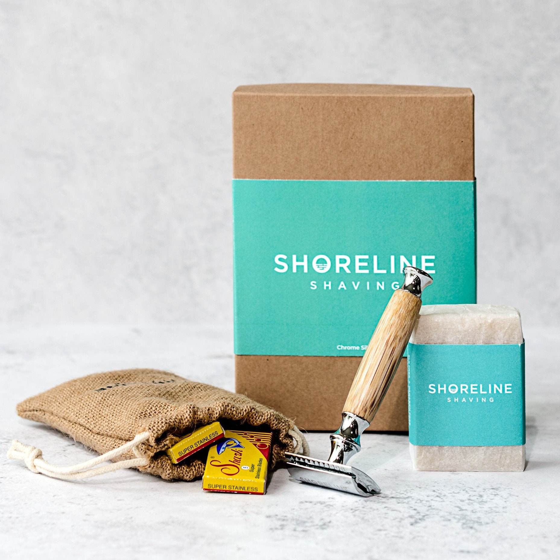 Bamboo Safety Razor Shaving Kit - With Shaving Soap, Blades, Travel Bag ...