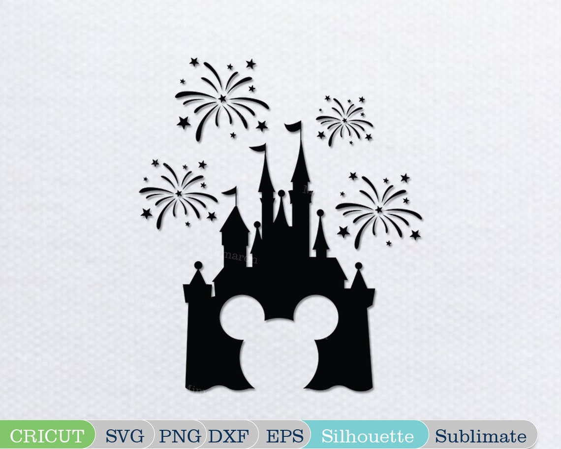 Castillo con cabeza de Mickey Mouse Svg Diseño del mundo de | Etsy
