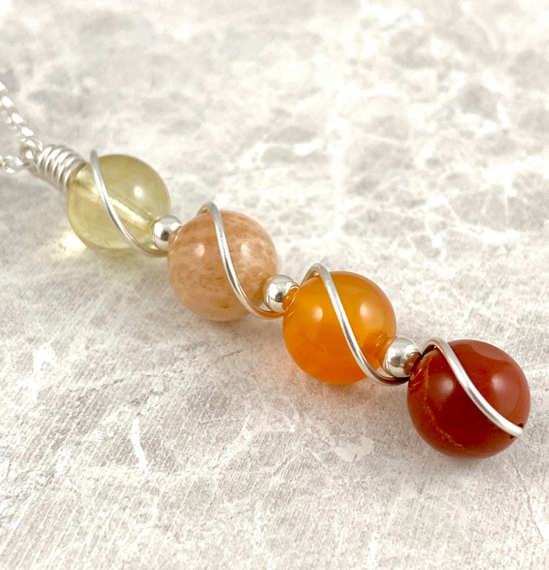 Autumn Necklace With Crystals Citrine Carnelian Sunstone Red Jasper - Etsy