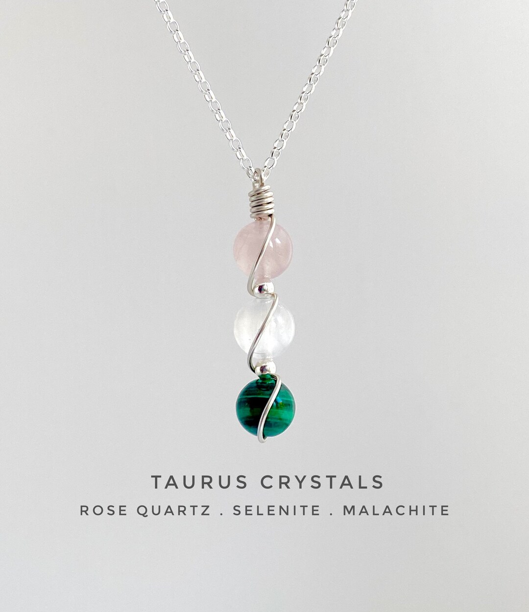 Taurus Necklace, Handmade Taurus Crystal Necklace, Zodiac Gift ...