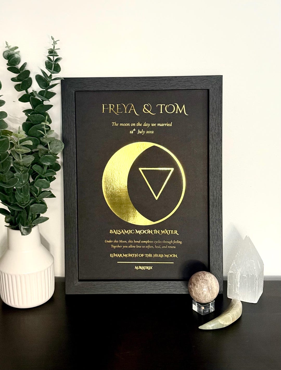 Personalized Moon Phase by Date Foil Print, Anniversary Gift, Custom ...
