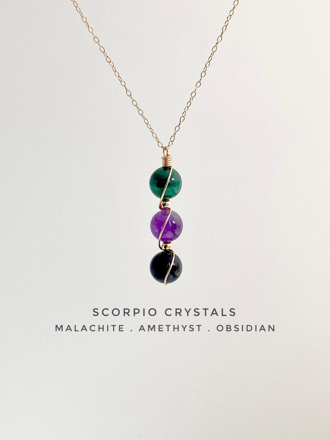 Handmade, Scorpio Zodiac Necklace, 14k Gold Filled, Birthstone and ...