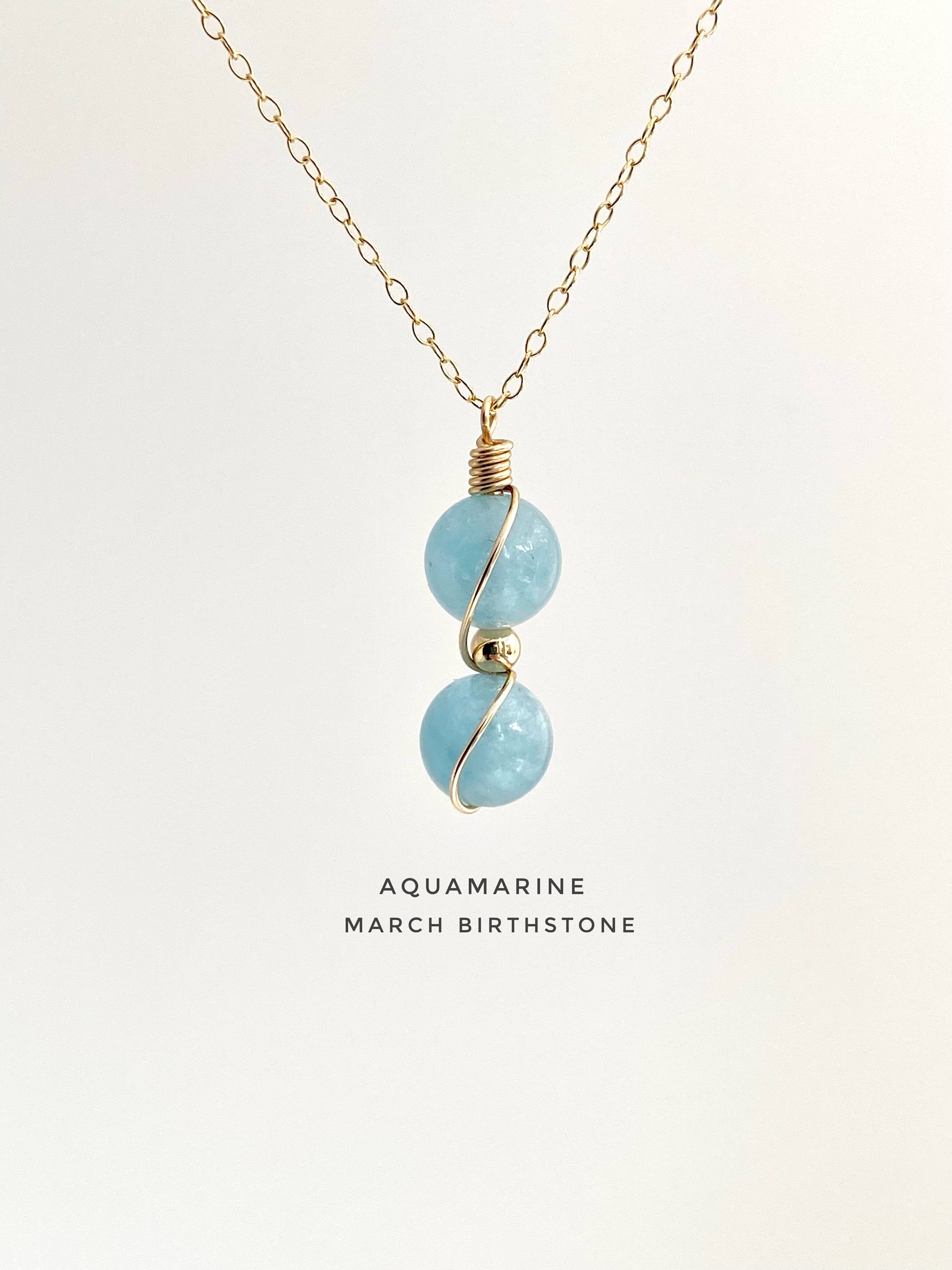 Aquamarine birthstone necklace store