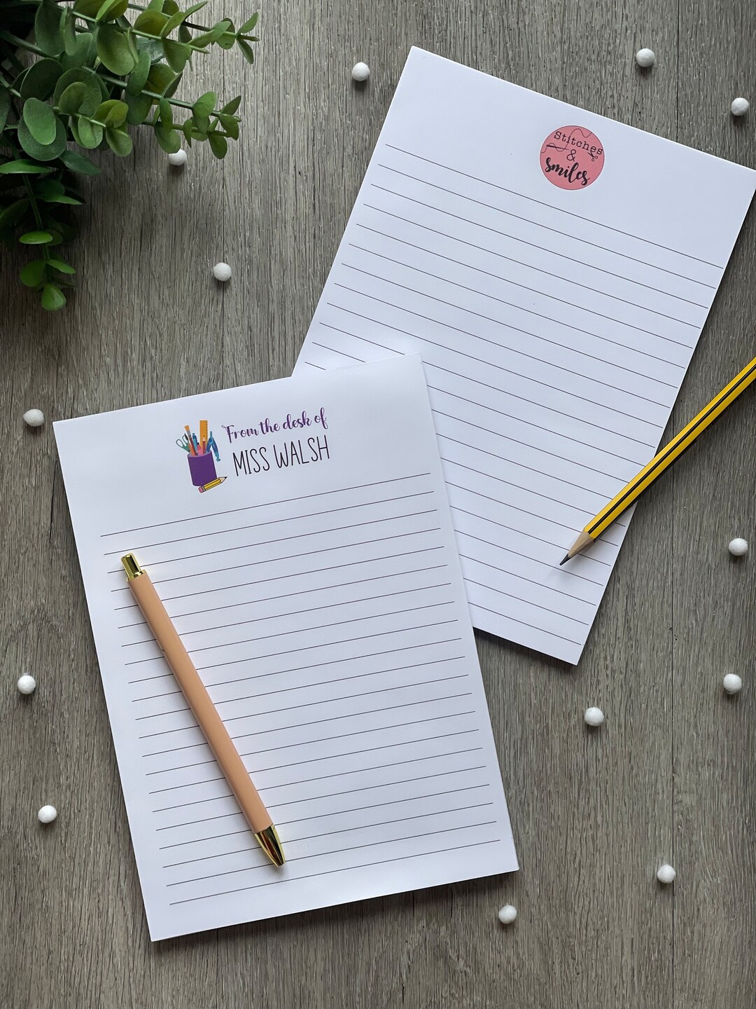 Handmade Personalised Notepad Doodlepad for Teachers, Businesses, Kids ...