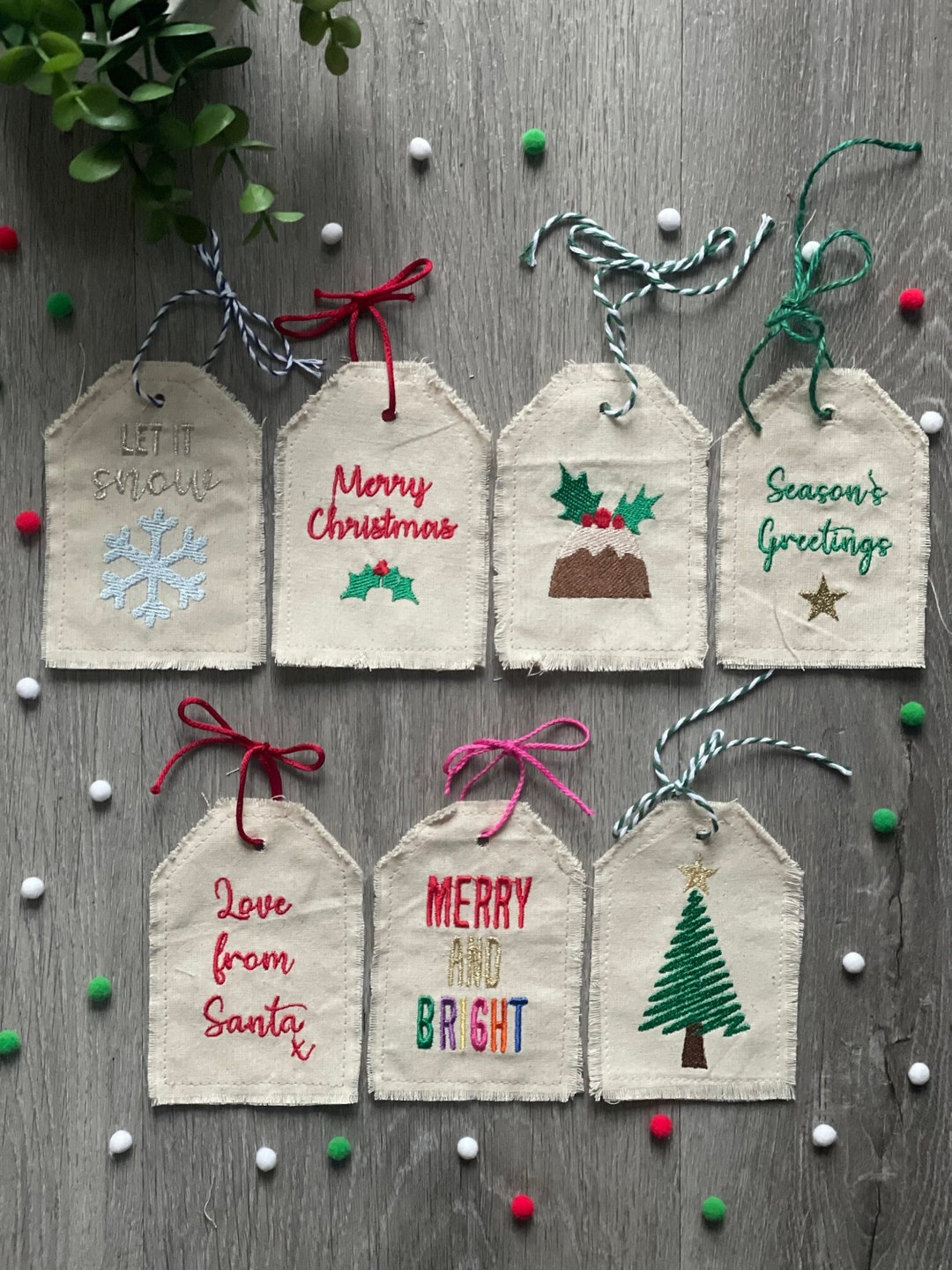 Handmade Reusable Eco Friendly Fabric Christmas Novelty Gift Tags ...