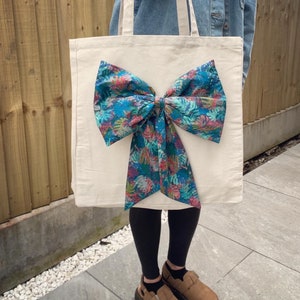 Handmade Liberty of London Bow Tote Bag Stylish Glam Shopper Weekend ...