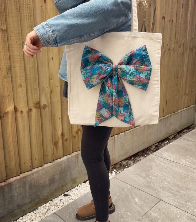 Handmade Liberty of London Bow Tote Bag Stylish Glam Shopper Weekend ...