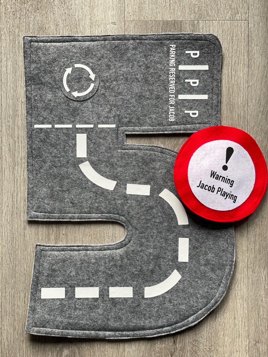 Custom Made Handmade Felt Car Mat Age Number Letter Novelty Car Track ...