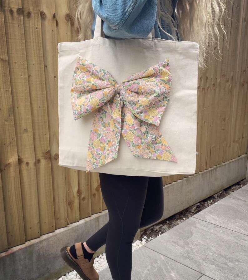 Handmade Liberty of London Bow Tote Bag Stylish Glam Shopper Weekend ...