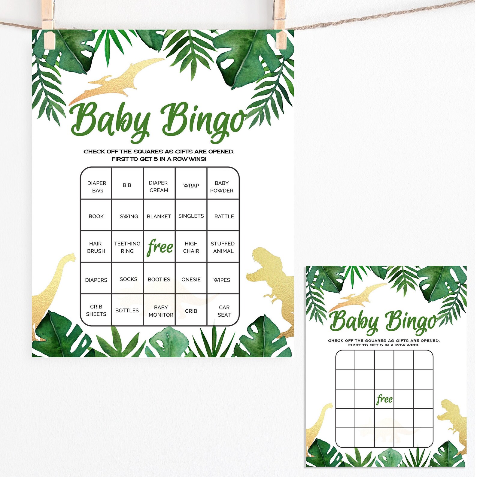 EDITABLE Baby Shower Bingo Dinosaur Sign Dinosaur Baby Shower Dinosaur ...