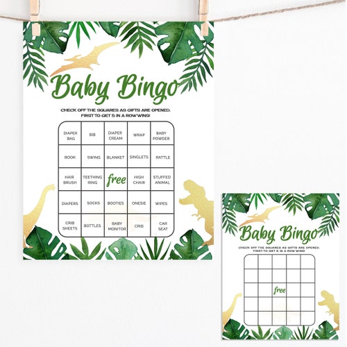EDITABLE Baby Shower Bingo Dinosaur Sign Dinosaur Baby Shower - Etsy