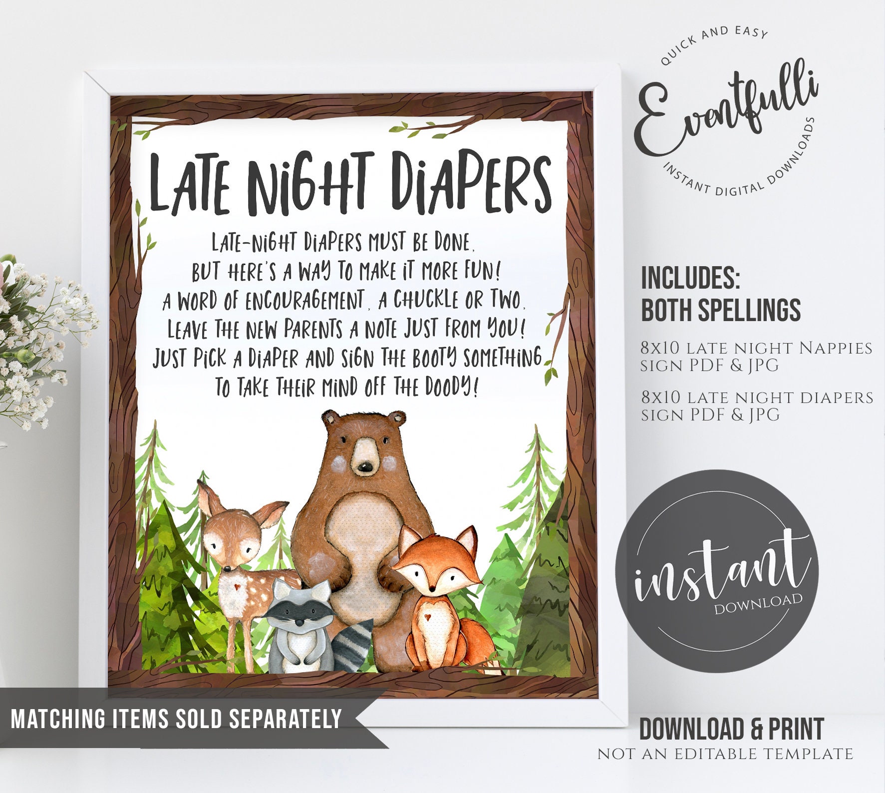 Woodland Baby Shower Game Woodland Animals Baby Shower Game | Etsy