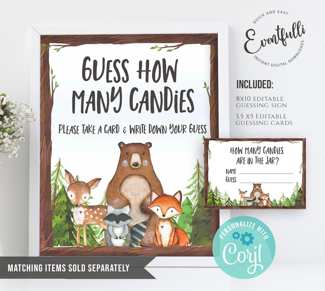 Woodland Baby Shower Game Woodland Animals Baby Shower Game | Etsy