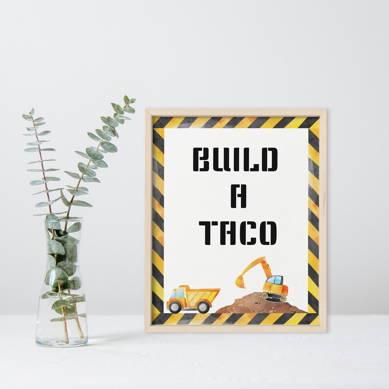 Construction Birthday Party Build A Taco Sign Dump Truck - Etsy