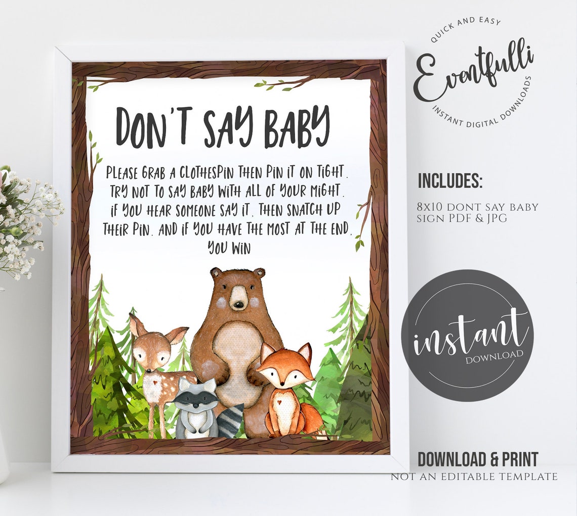 Woodland Baby Shower Game Woodland Animals Baby Shower Game | Etsy