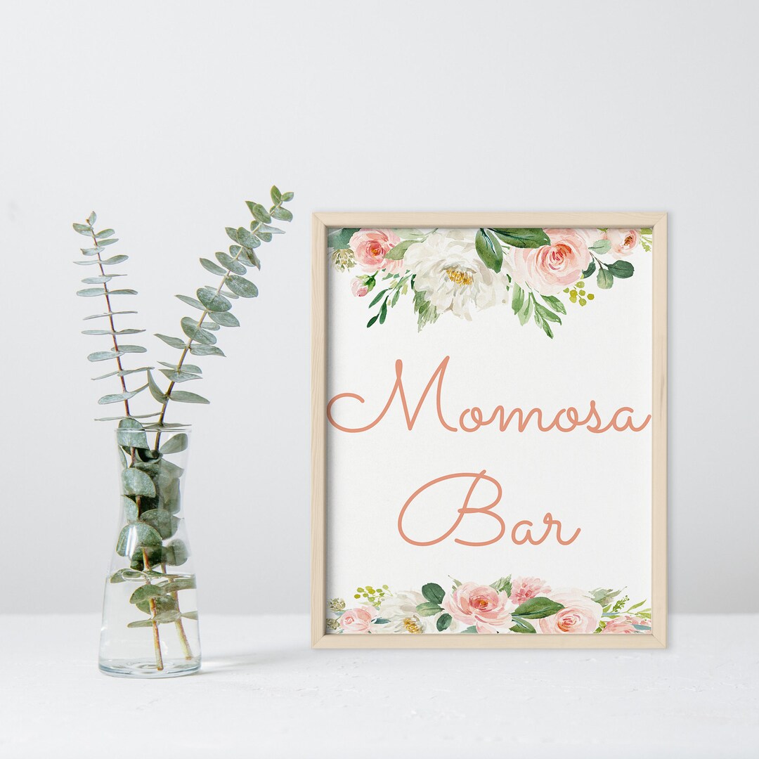 Floral Momosa Bar Sign Mimosa Bar Sign Digital Download Instant ...