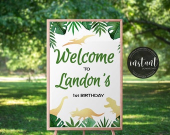 Editable Dinosaur Welcome Sign Instant Download Safari - Etsy