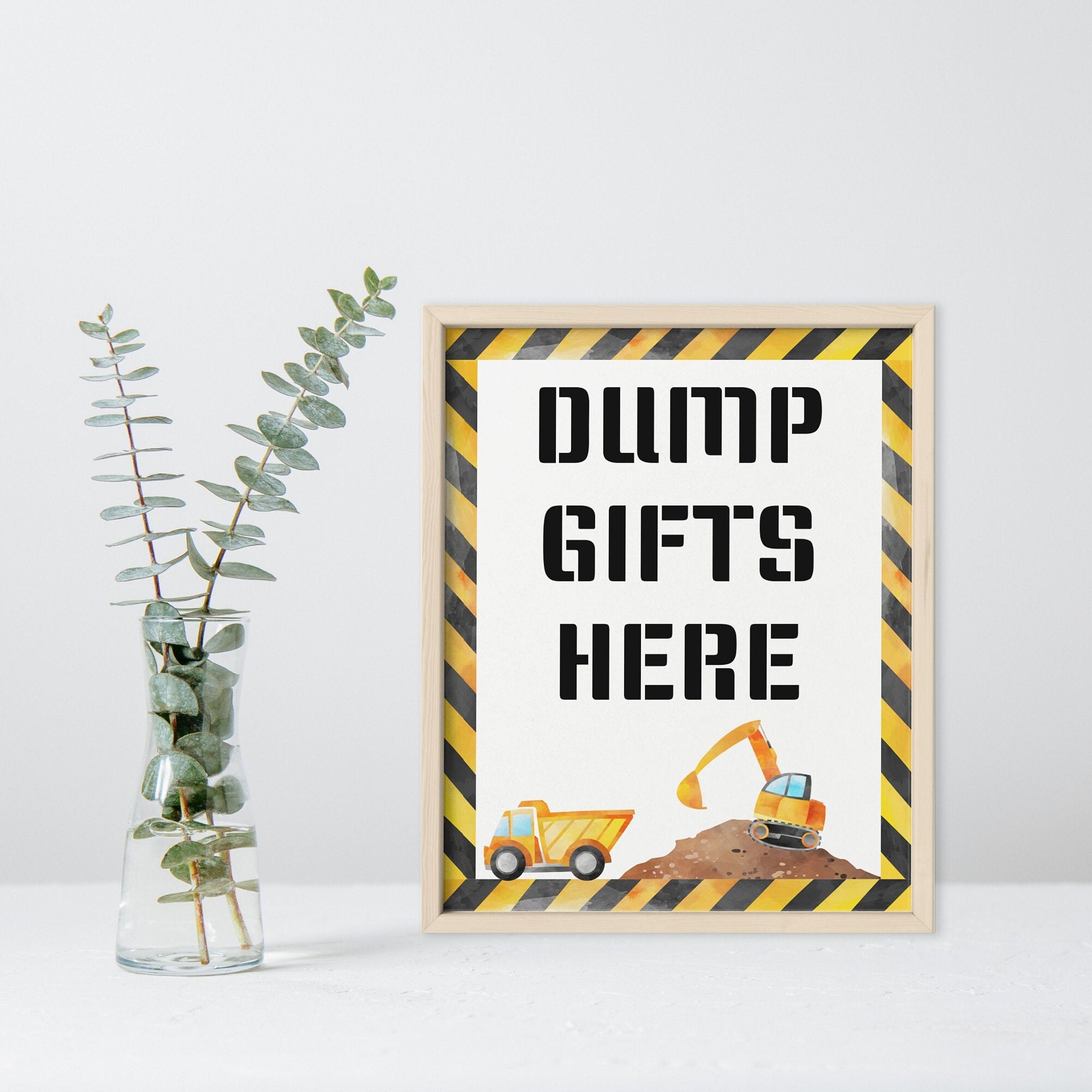 Construction Birthday Party Dump Gifts Here Sign Theme Dump Truck ...