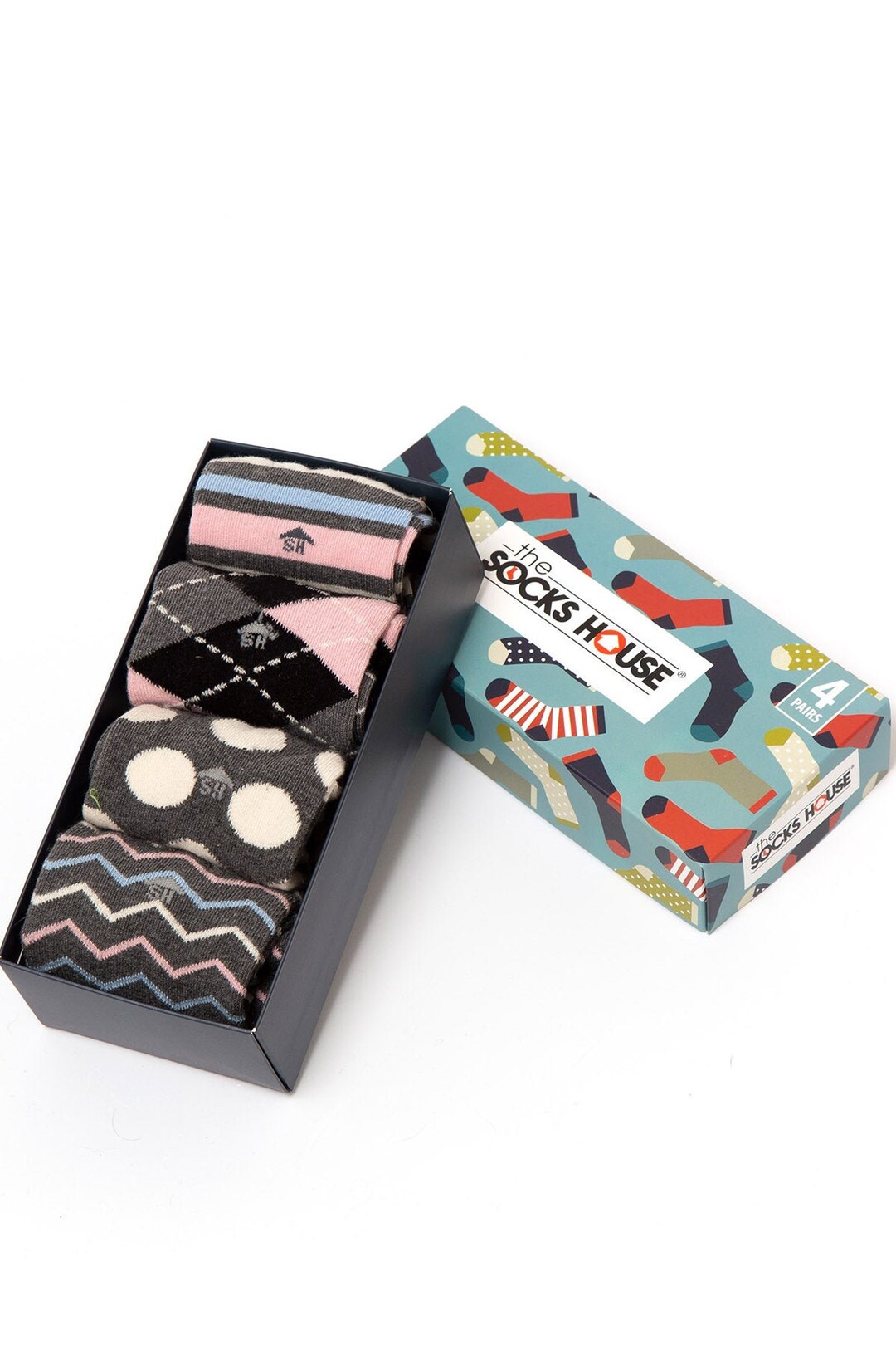 Women Classic Gift Set With 4 Pairs, Pack of 4 Pattern Socks for Women ...