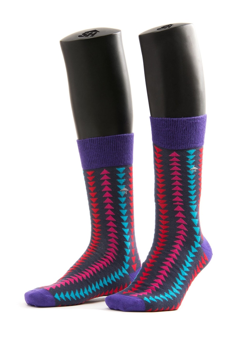 Triangle Design Socks, Colorful Triangles Patterned Socks, Geometric ...