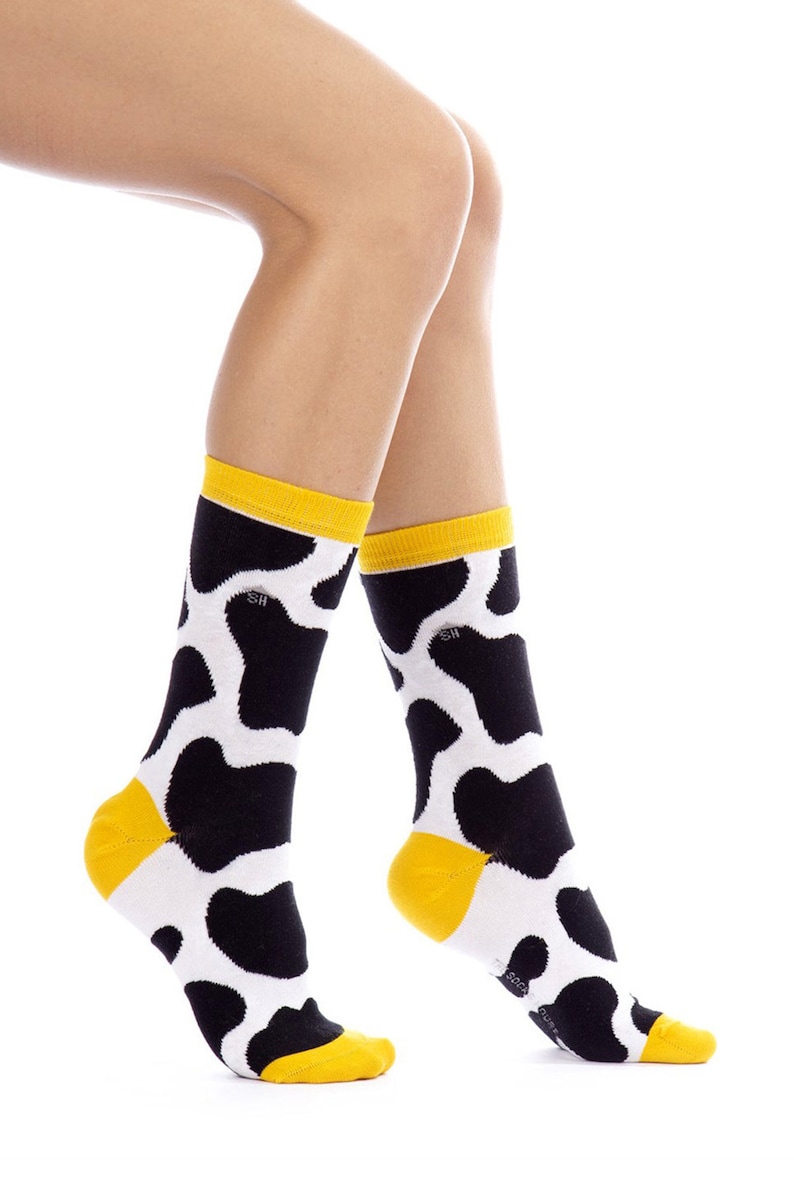 Cow Design Socks Cow Pattern Women Socks Animal Socks Cow - Etsy