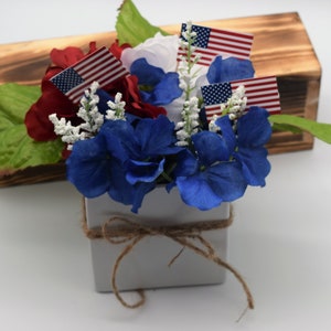 Patriotic Floral Arrangement, Red White & Blue, Patriotic Home Decor ...